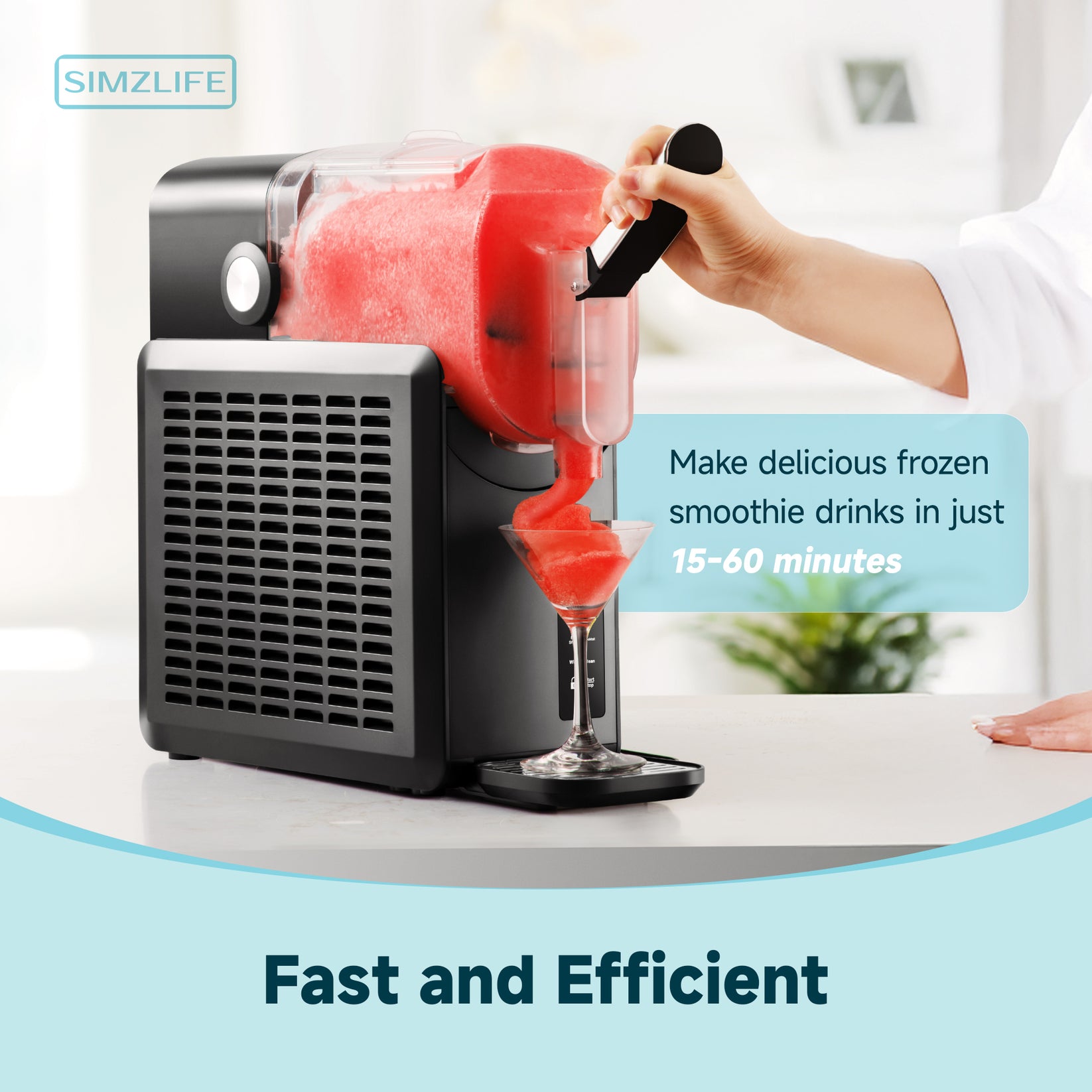 Simzlife Slushie Machine, No Ice Needed, 88 oz Slushy Maker Machine fo