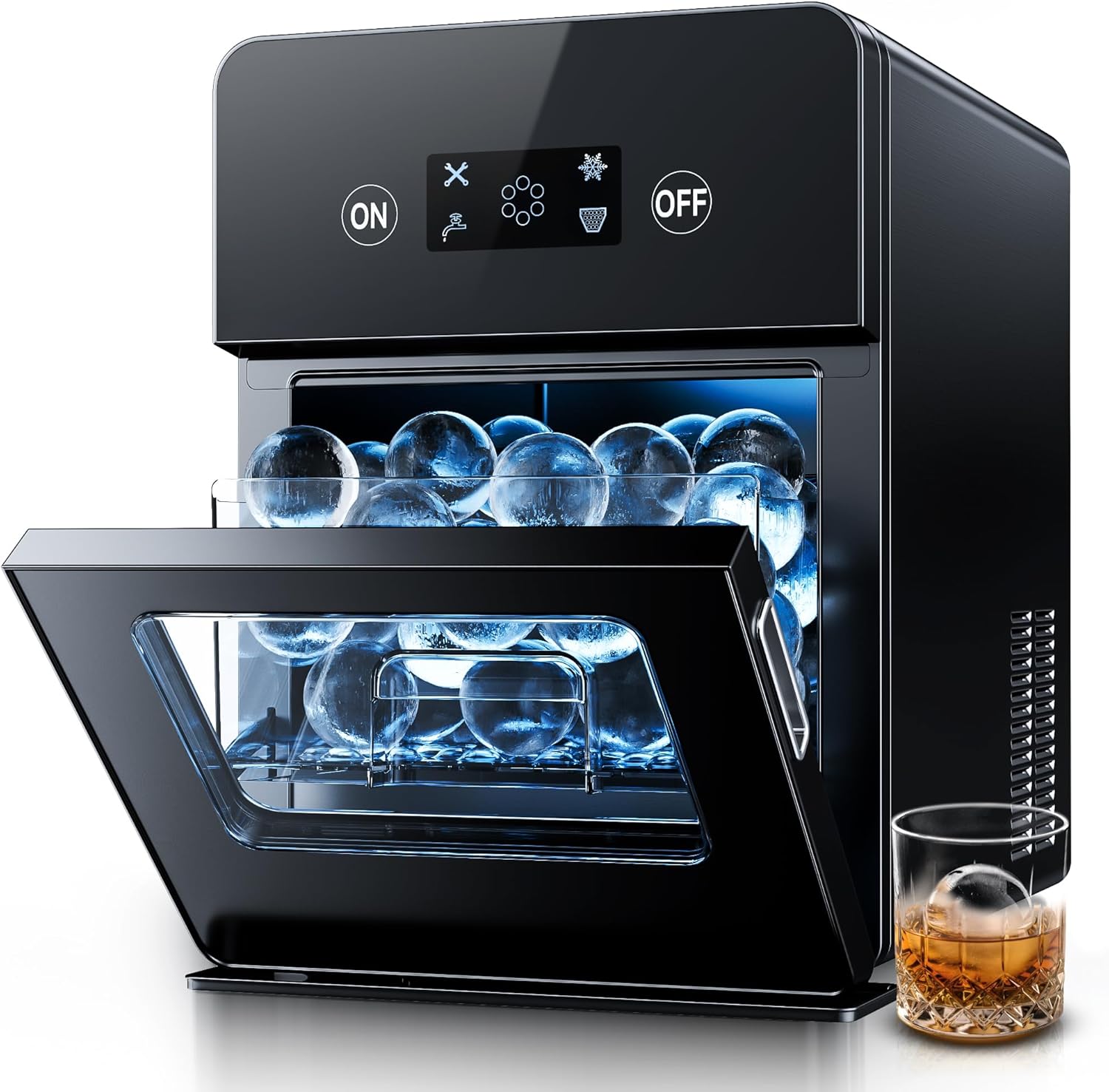 Simzlife Sphere Ice Maker, 6cm Clear Ice Ball Machine, 3 Balls/Batch f